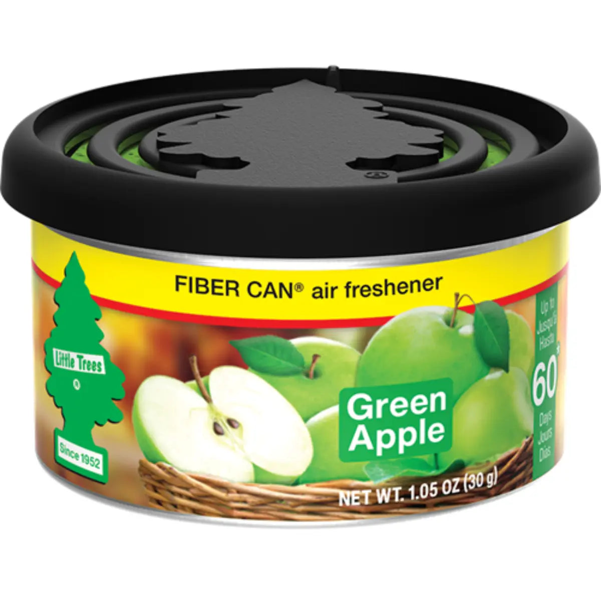 Little Trees Green Apple Fiber Can – 4 Count | Wholesale Car Air Freshener